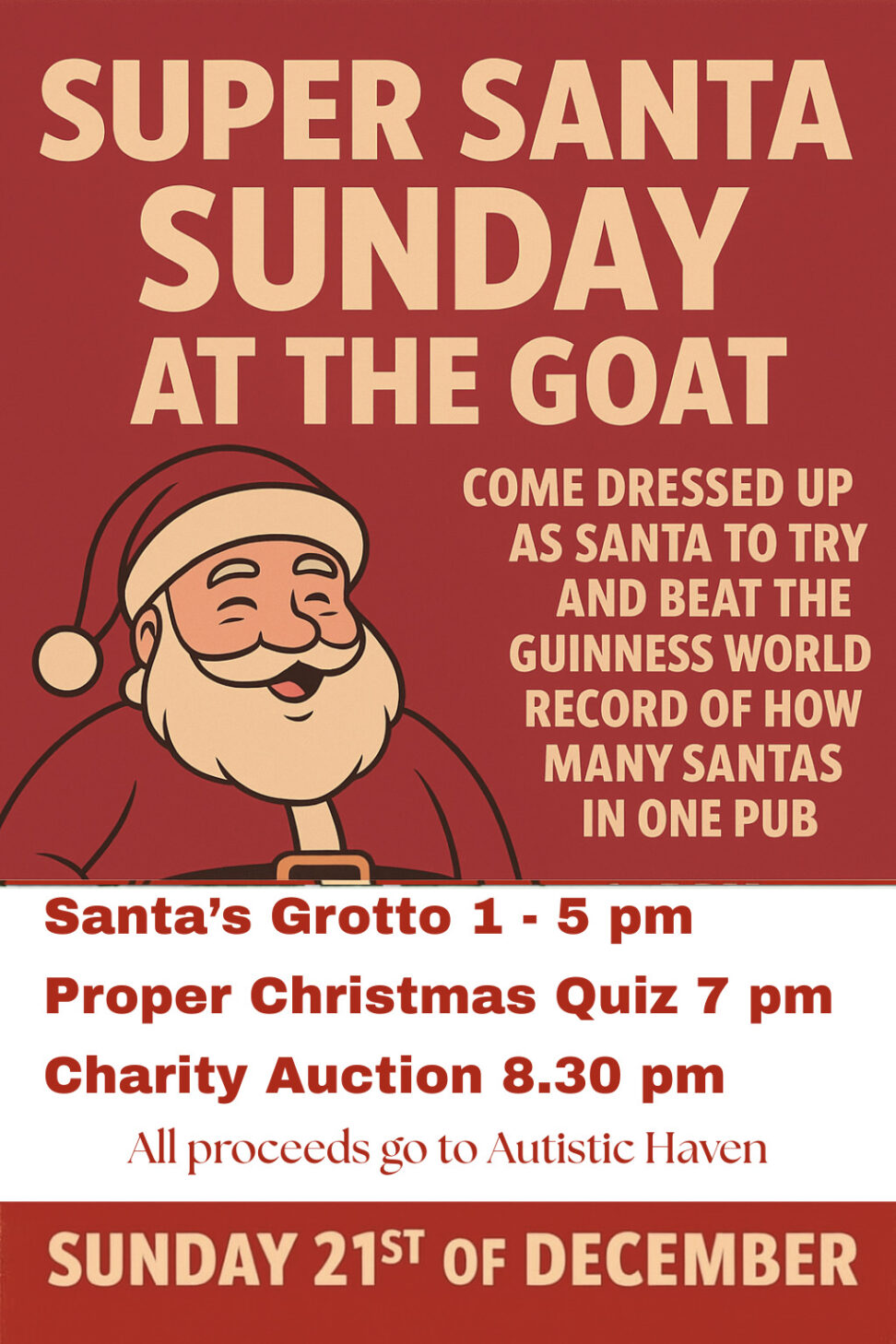 ‘Super Santa Sunday’ yn Nhafarn y Goat – Calendr360
