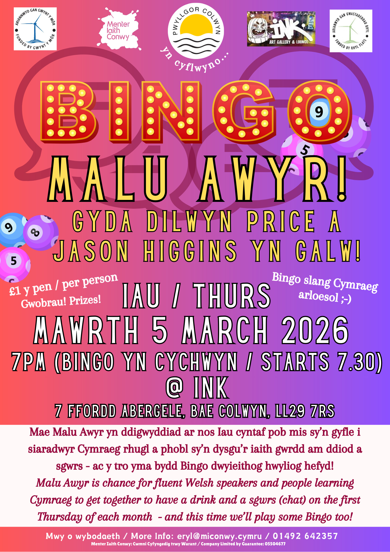 BINGO Malu Awyr – Calendr360